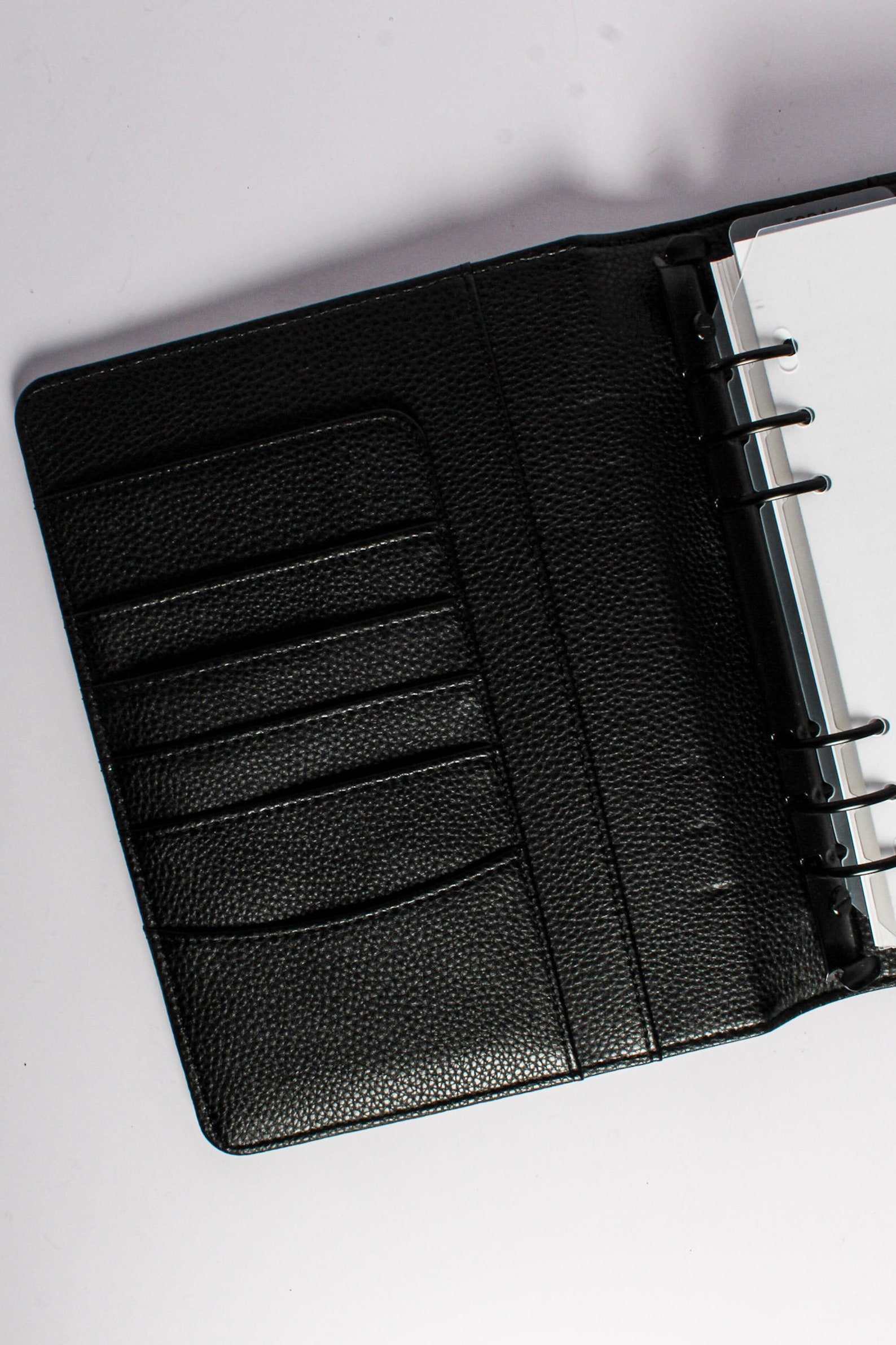 Black Leather A5 Planner Cover | Refillable 6-ring A5 Binder | Pebbled ...