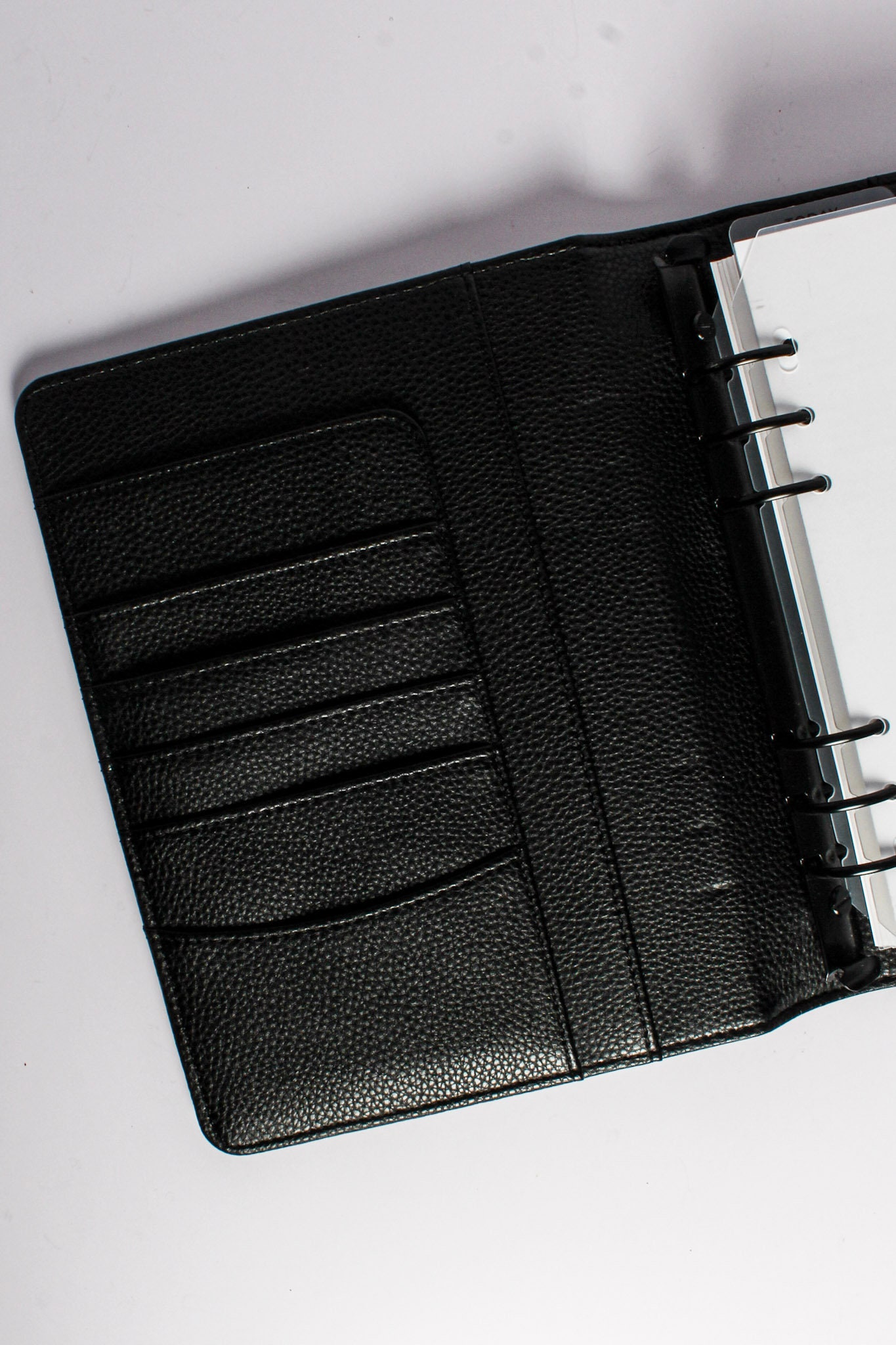 Black Leather A5 Planner Cover | Refillable 6-ring A5 Binder | Pebbled ...