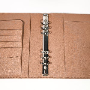 Tan Brown Leather A5 Planner Cover | Pebbled Vegan Leather Binder ...