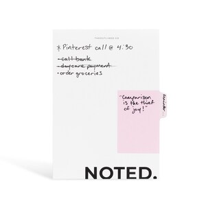 NOTED Notepad | Luxe Minimalist Stationery | White and Black Notepad ...