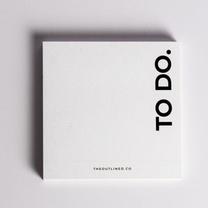 TO DO Sticky Notes Luxe Minimalist Stationery White and Black Sticky ...