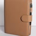 Tan Brown Leather A5 Planner Cover | Pebbled Vegan Leather Binder ...
