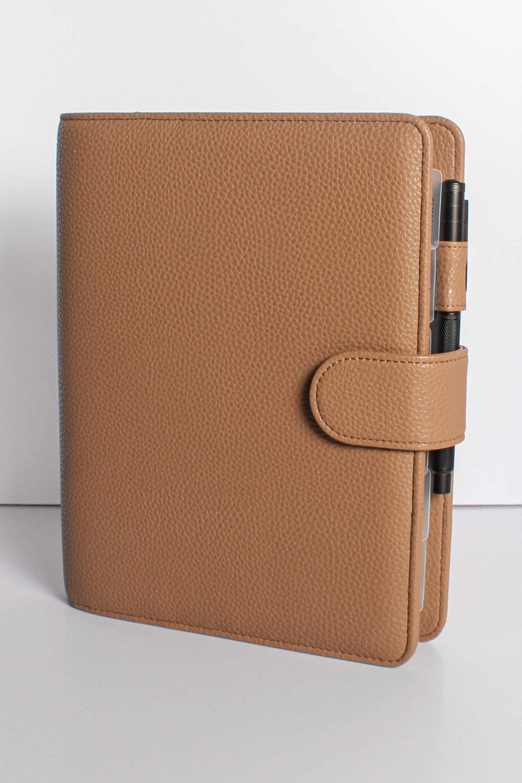 Tan Brown Leather A5 Planner Cover Pebbled PU Leather - Etsy