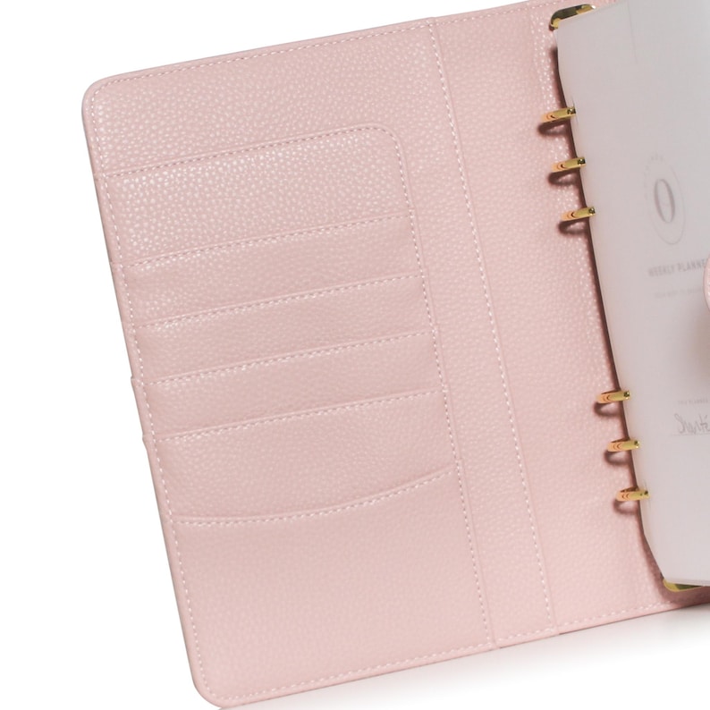 Blush Pink Leather A5 Planner Cover | Refillable 6-ring A5 Binder ...