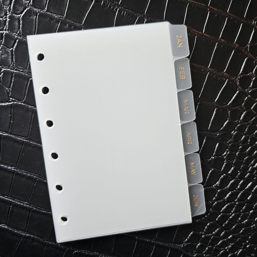 Pocket Size Gold Foil Monthly Side Tab Dividers | 12-month Planner ...