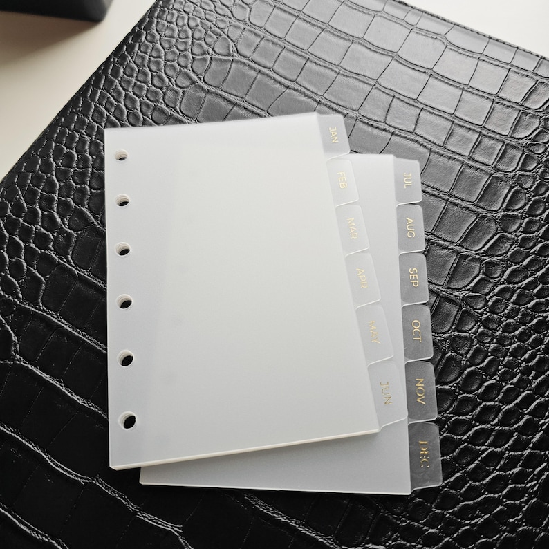 Pocket Size Gold Foil Monthly Side Tab Dividers | 12-month Planner ...