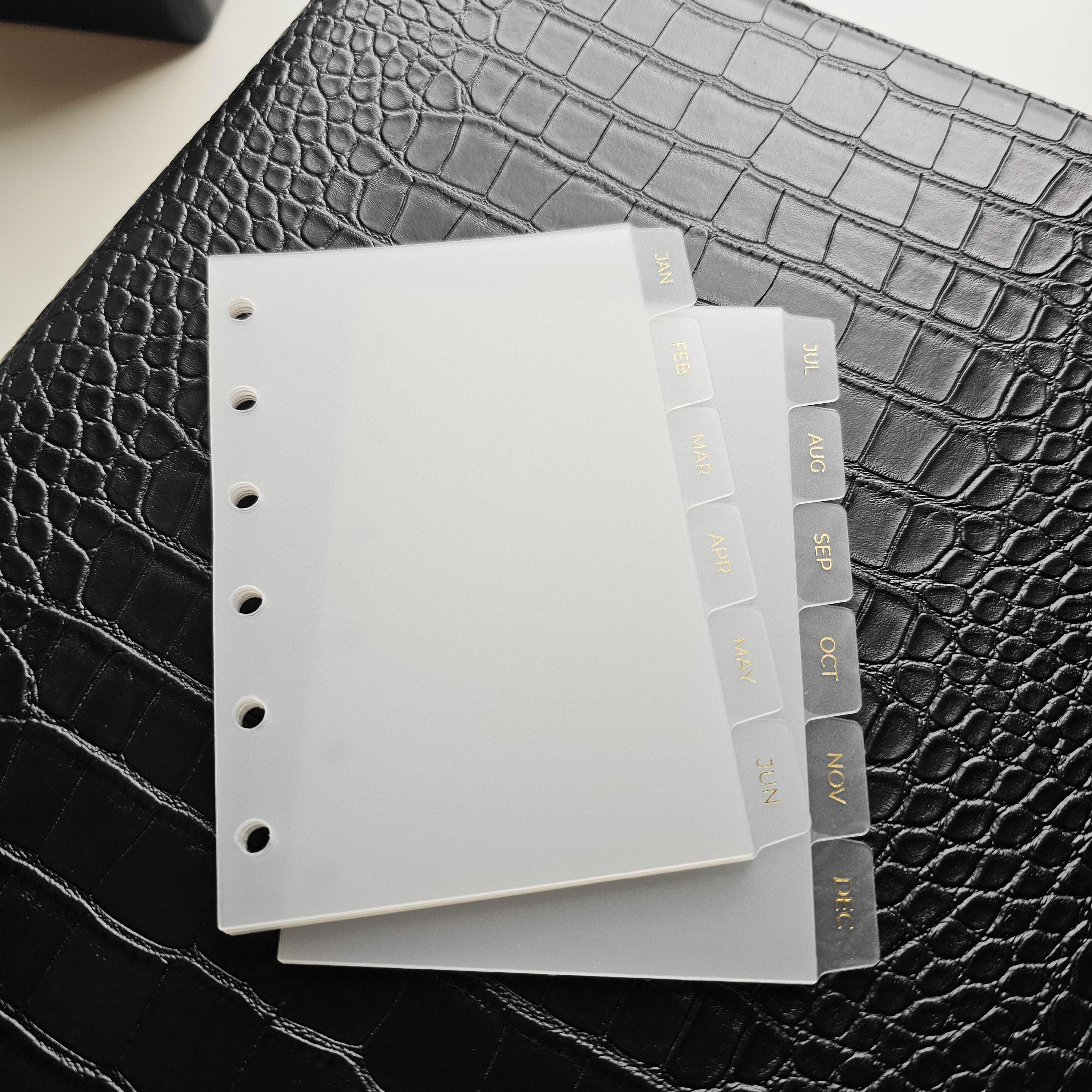 Pocket Size Gold Foil Monthly Side Tab Dividers | 12-month Planner ...