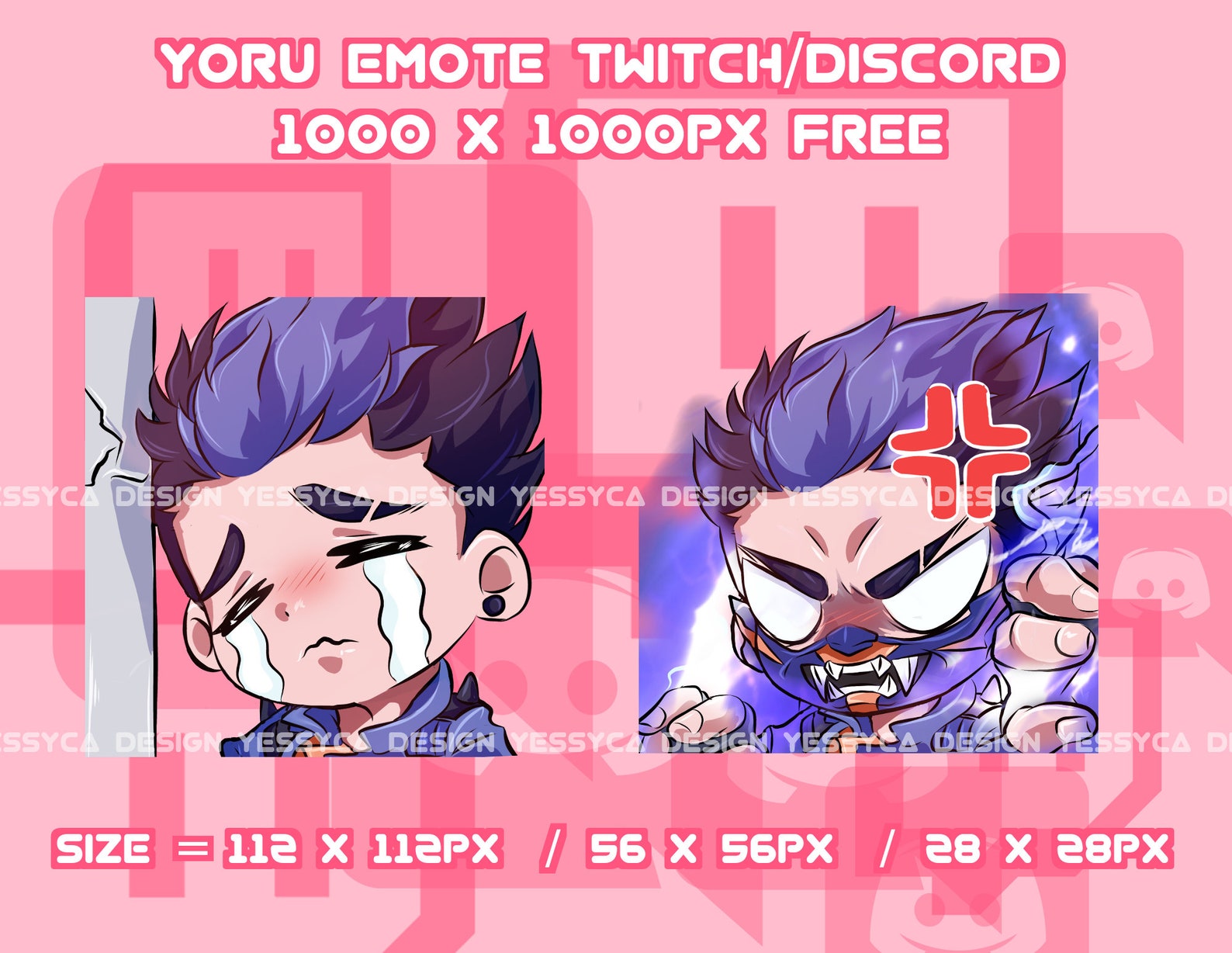 Cute Yoru Valorant Emotes With 2 Unique Expressions for Professional ...
