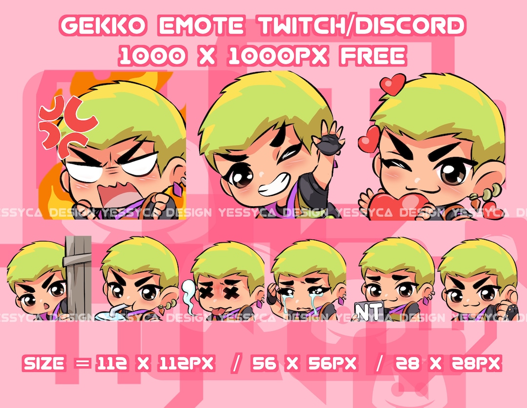 Cute Gekko Valorant Emotes Bundle With Various Unique Expressions for ...