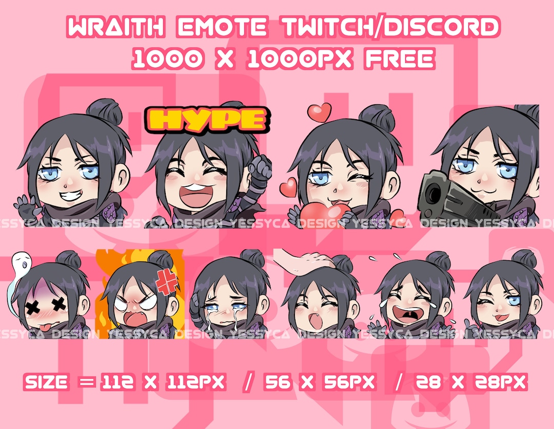 Cute Wraith Apex Legends Emotes Bundle With Various Unique Expressions ...