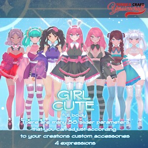Live2d Vtuber Model for Commercial Use Cute Chibi Girl Customizable ...