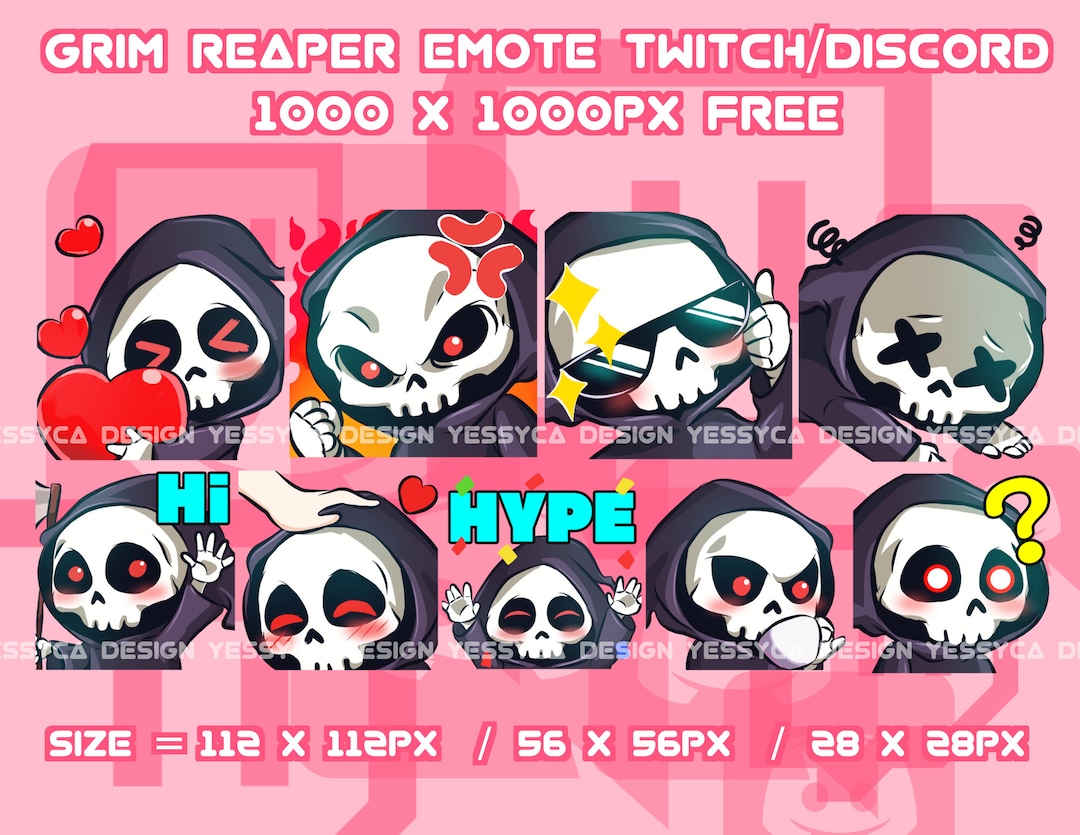 Skeleton Grim Reaper Twitch Emotes Pack Skeleton Grim Reaper - Etsy