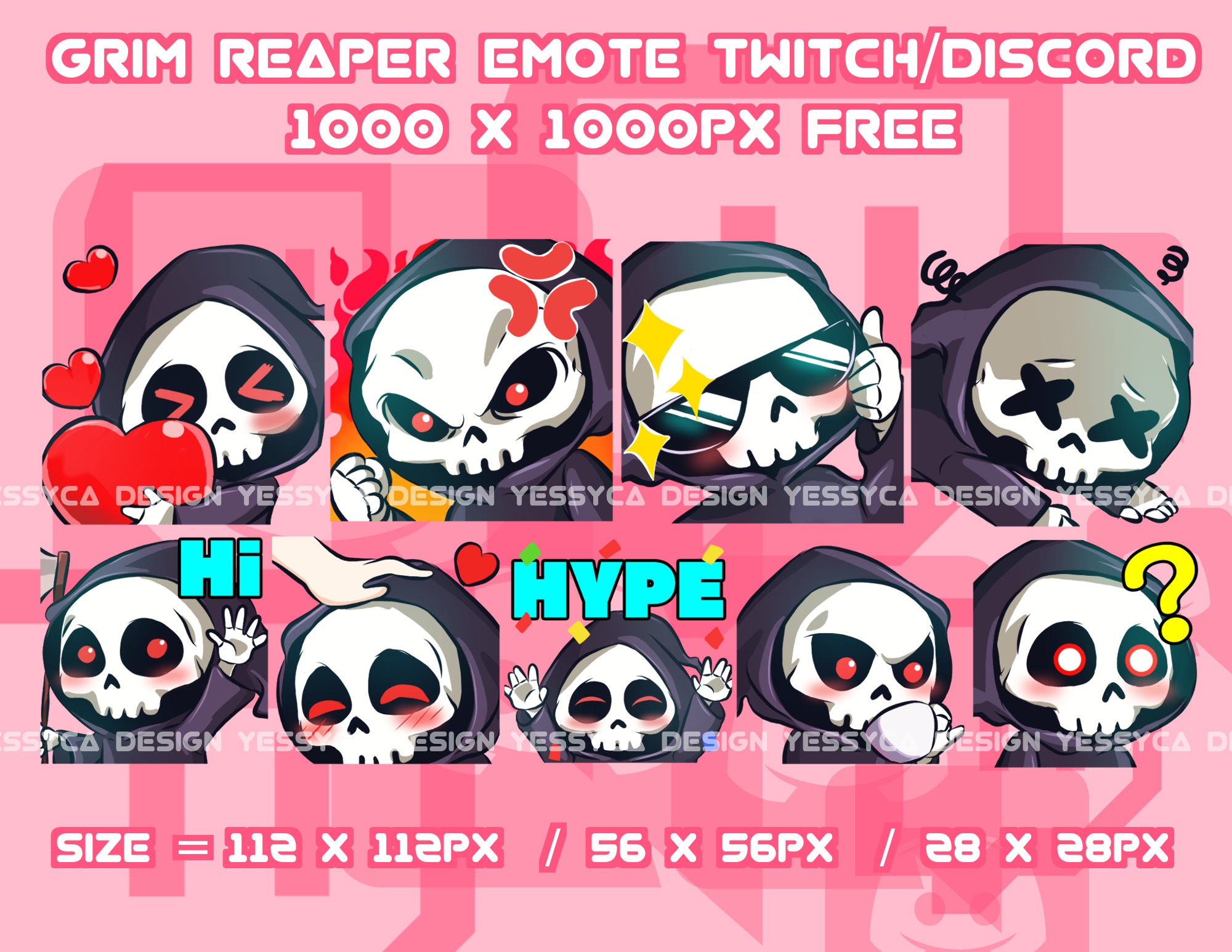Skeleton Grim Reaper Twitch Emotes Pack Skeleton Grim Reaper - Etsy UK
