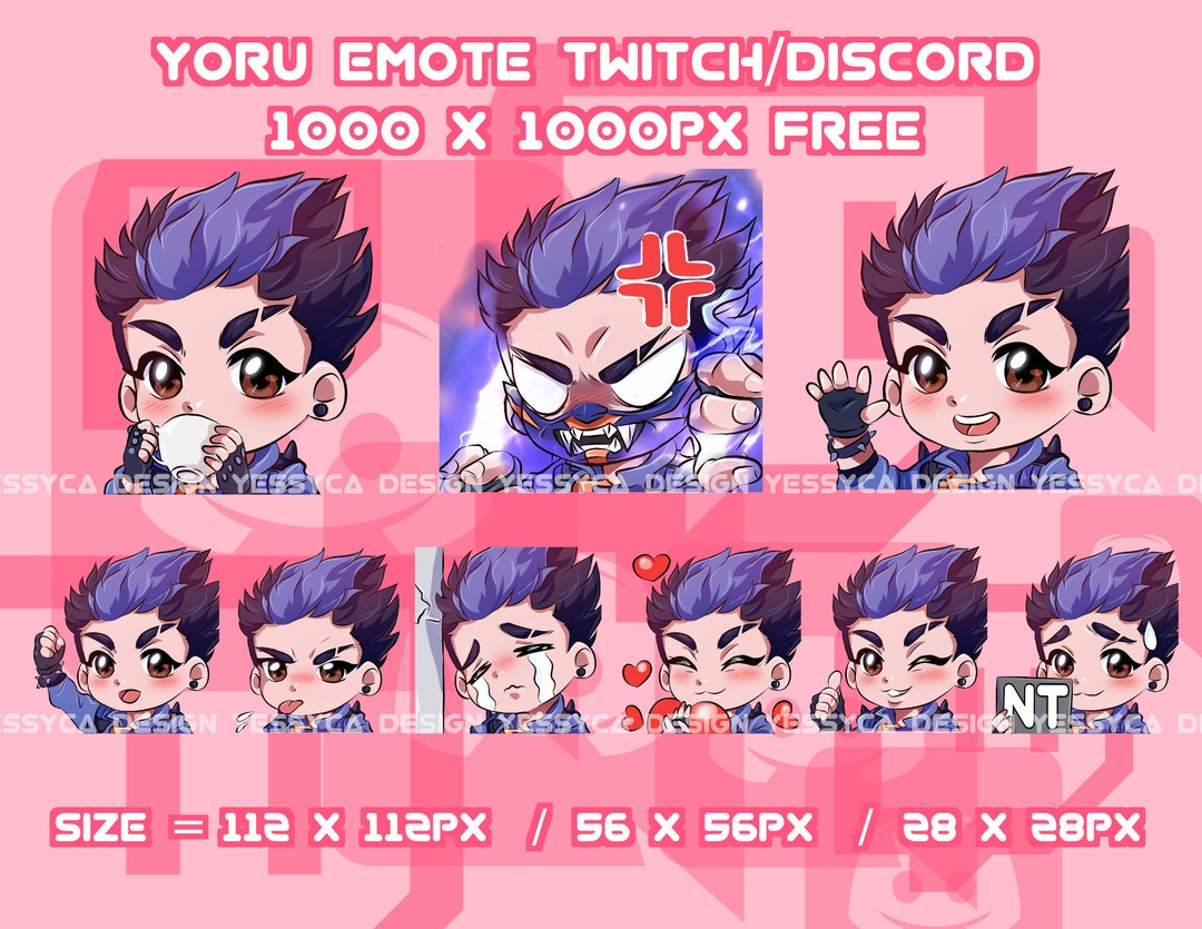 Cute Yoru Valorant Emotes Bundle With Various Unique Expressions for ...