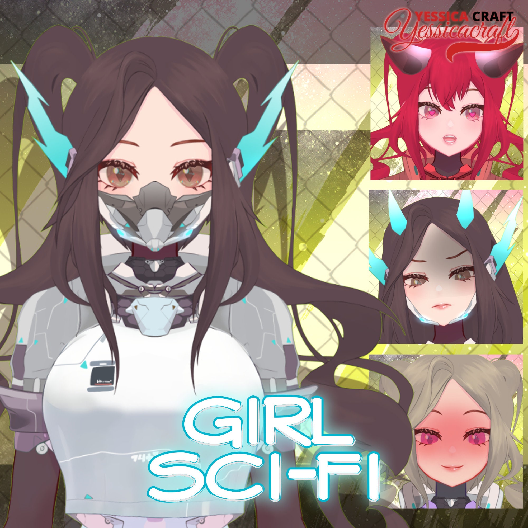 Customizable Sci-fi Girl Live2d Vtuber Model: Horns, Ears (digital File) - Etsy