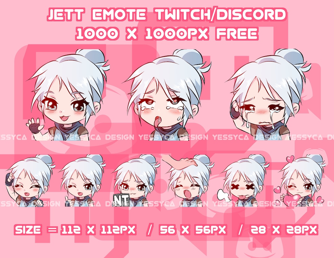 Cute Jett Valorant Emotes Bundle With Various Unique Expressions for ...