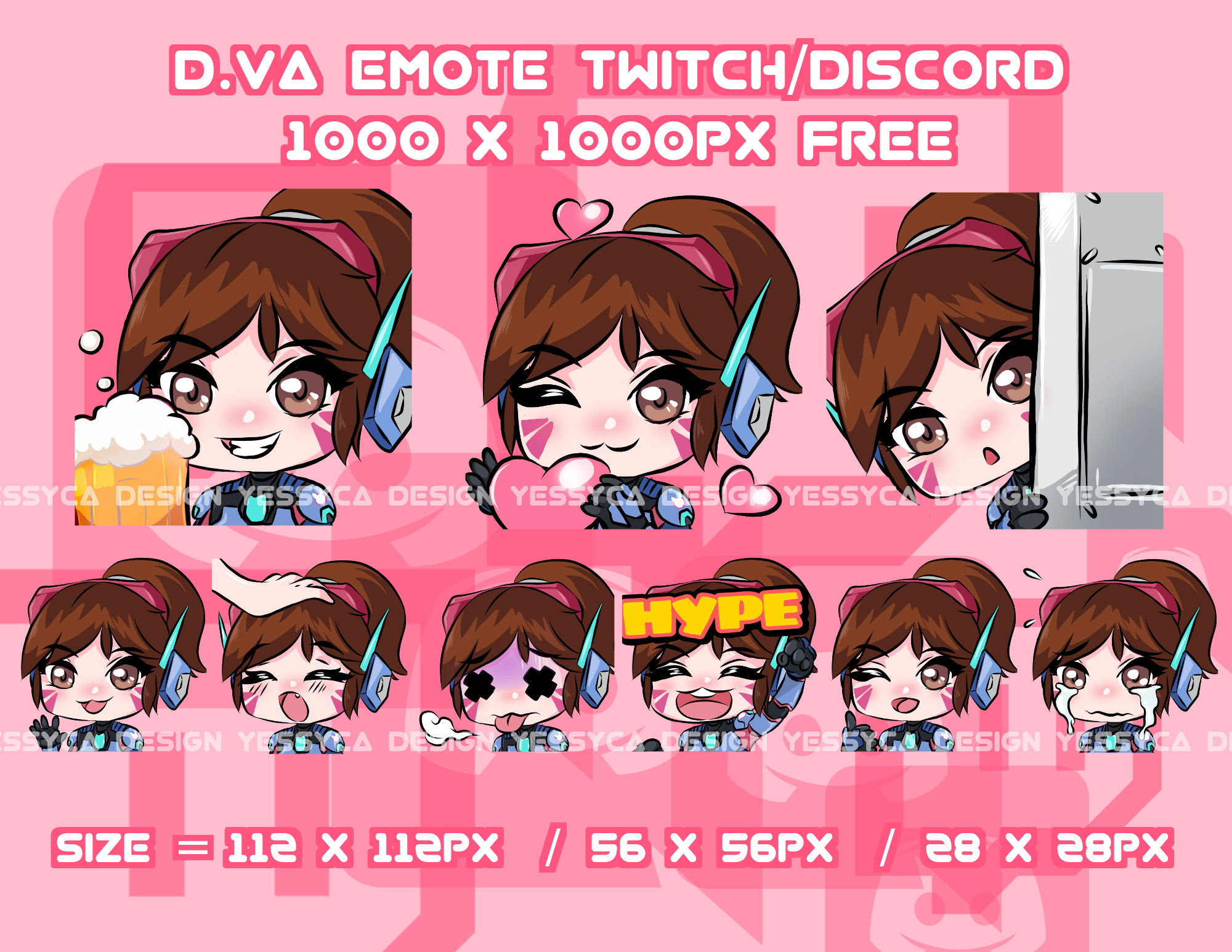 D.va Dva Overwatch2 Twitch Emotes Pack Dva Overwatch Twitch - Etsy