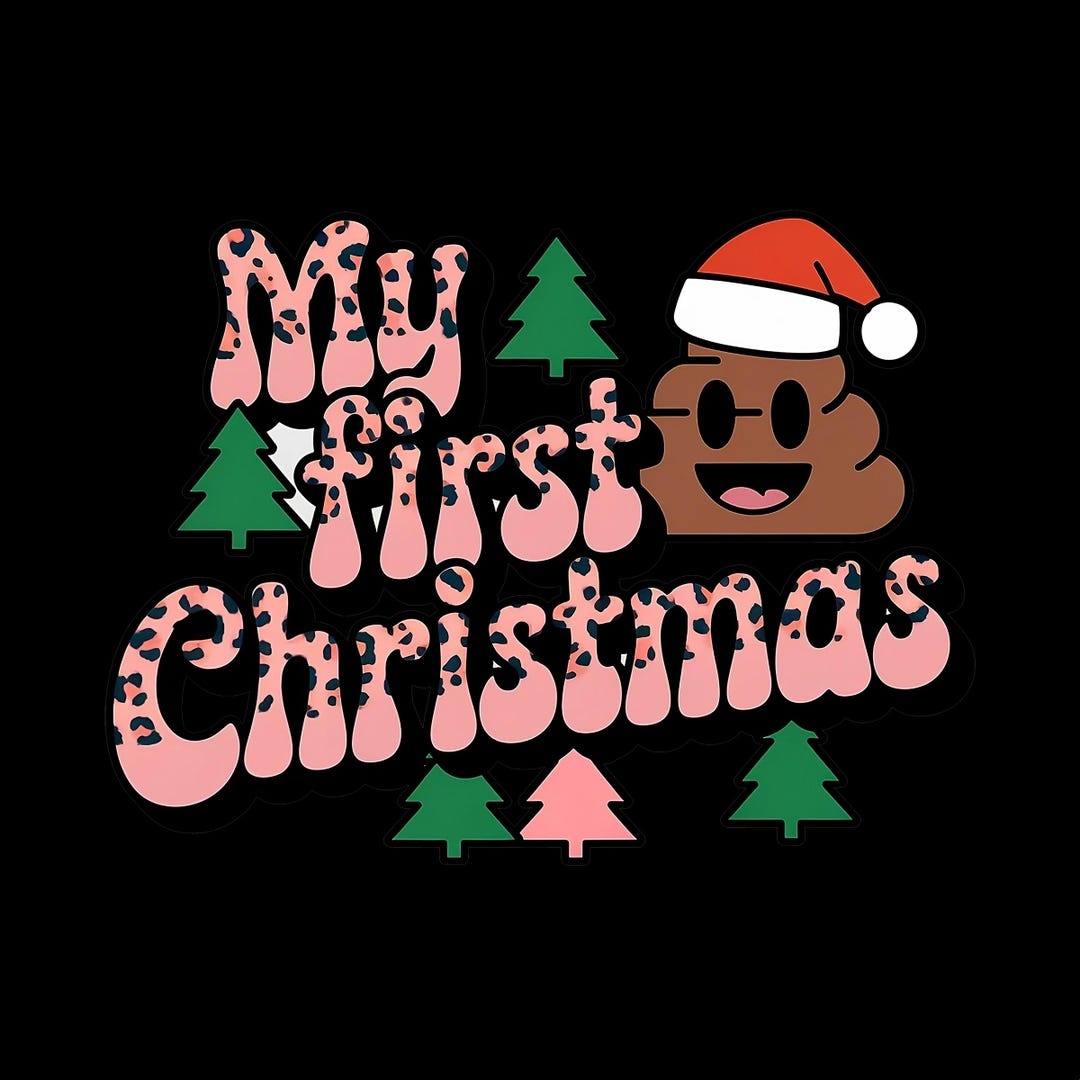 PNG Digital Download-my First Christmas Poop Emoji Digital PNG Download, Onesie Baby T-shirt ...