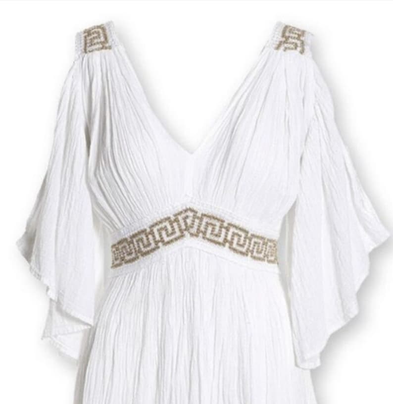 Greek Dress With Sleeves Inspired From Ancient Greece - Etsy