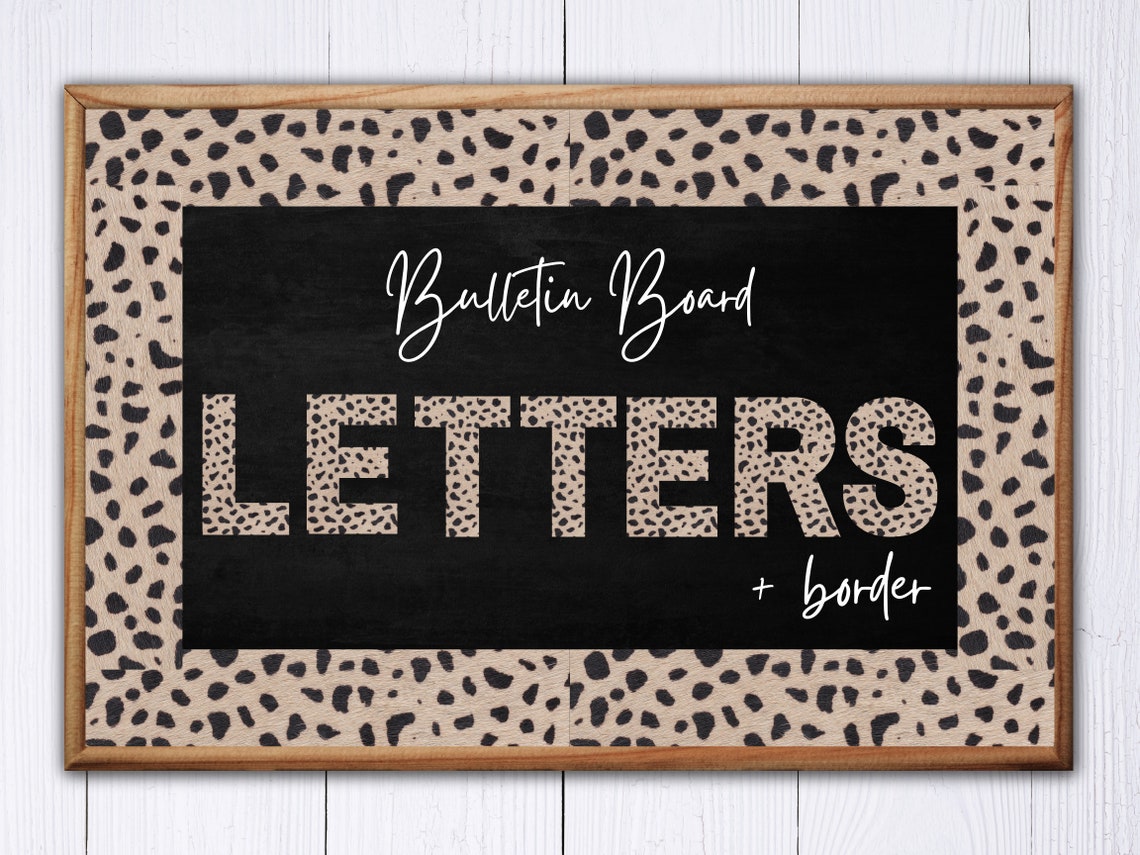 Cheetah Bulletin Board Letters, A-Z, Numbers, Classroom Decor, Cheetah ...