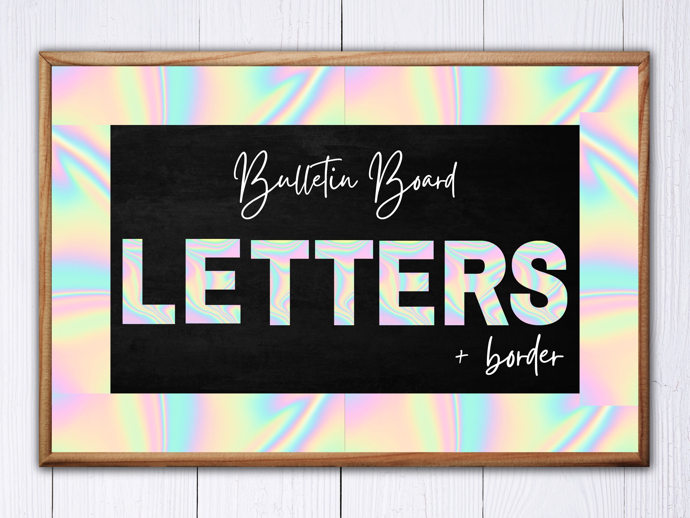 Rainbow Bulletin Board Letters and Border, A-Z, Numbers, Classroom ...