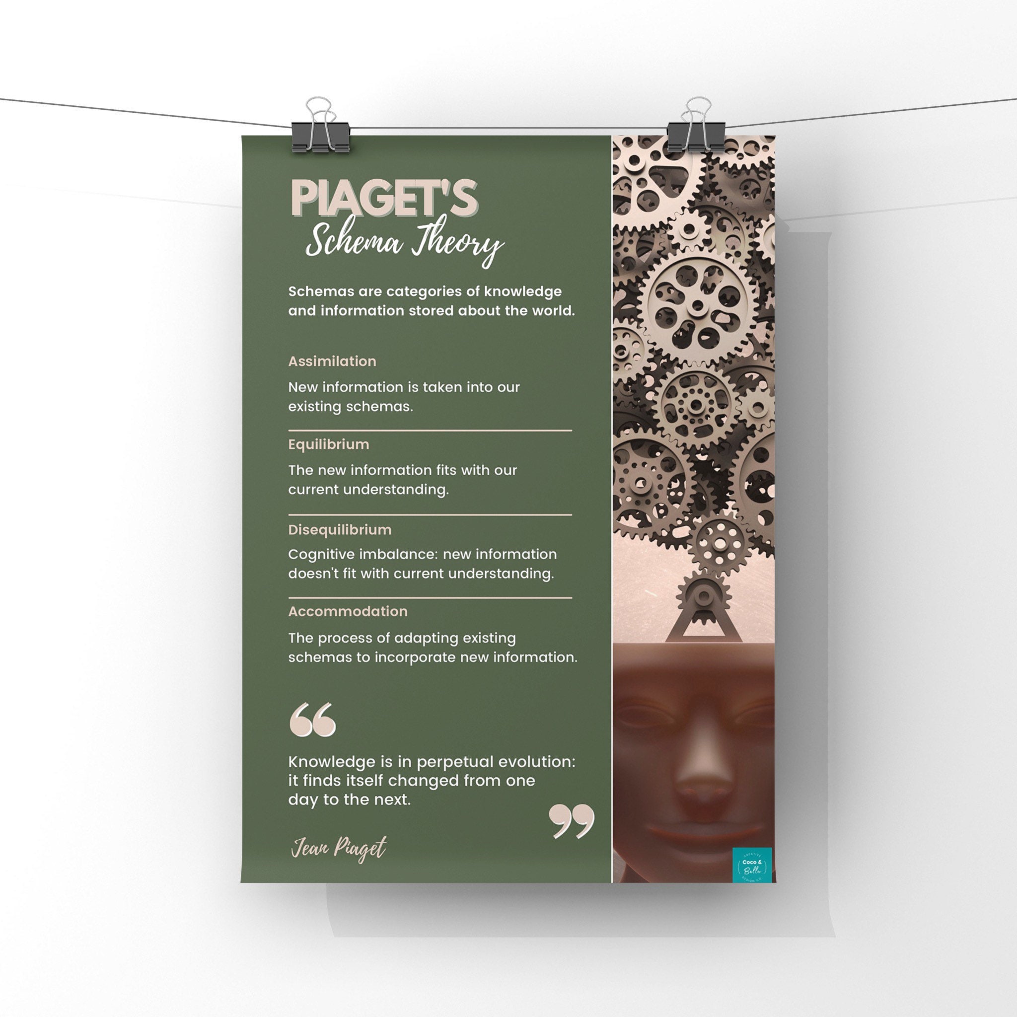 Piaget's Schema Theory Poster Developmental Psychology - Etsy