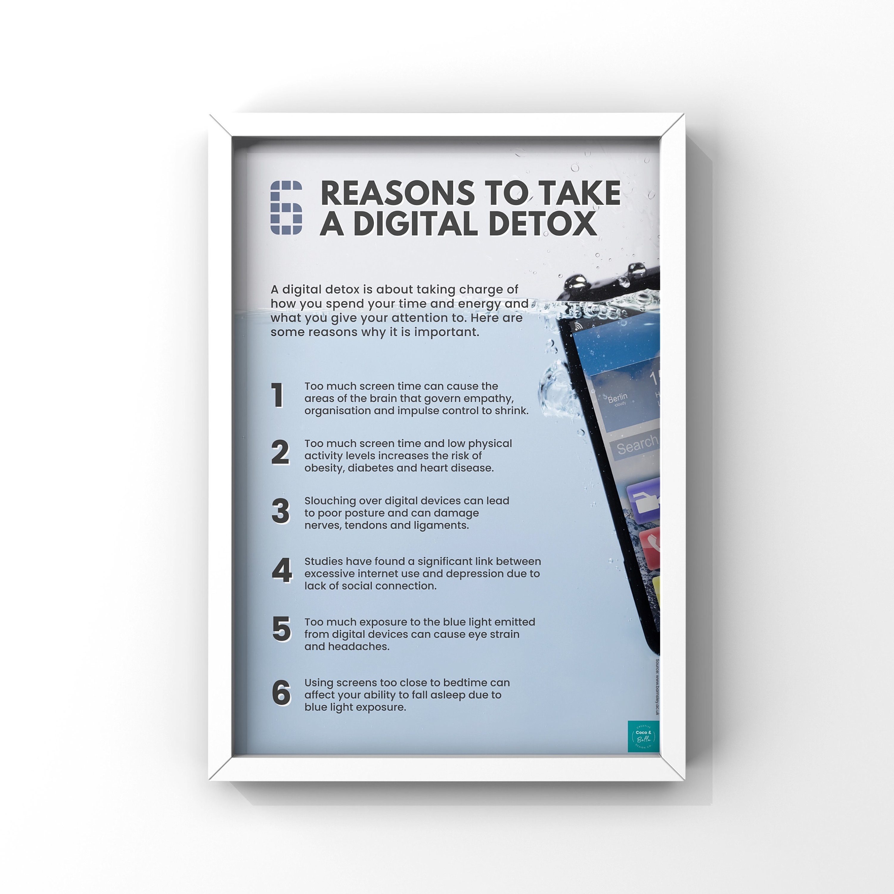 Digital Detox Poster | Health and Wellbeing | Home Office | Office Wall ...