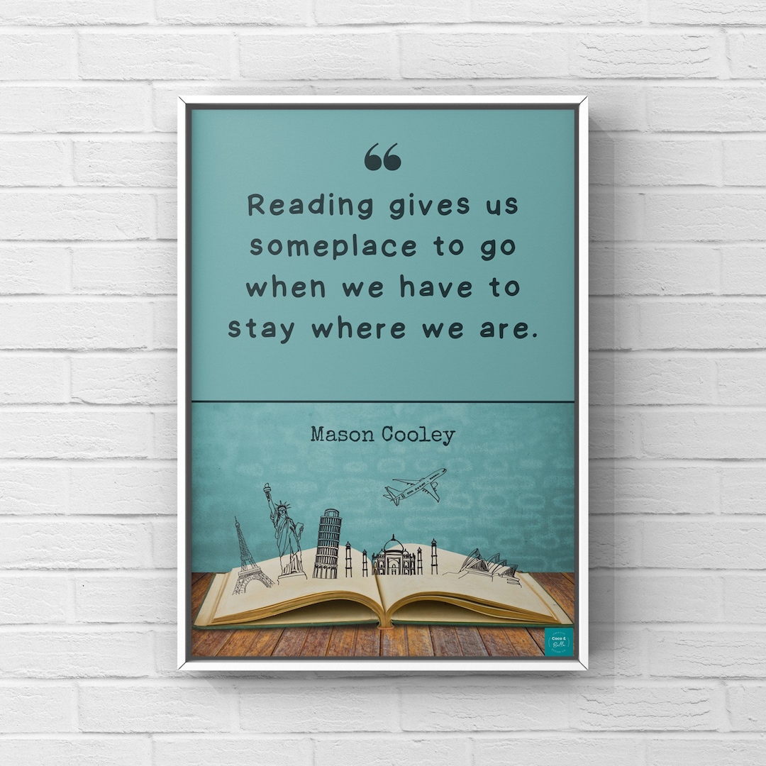 Reading Quote Poster | Inspirational Quote | Book Lovers | Wall Decor ...