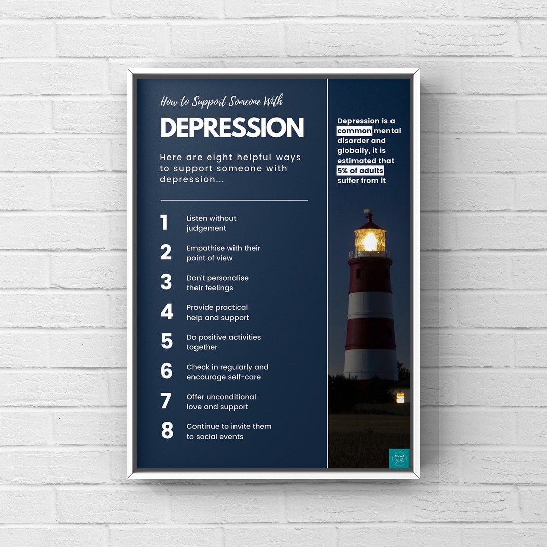 How To Support Someone With Depression Poster Mental Health - Etsy Portugal
