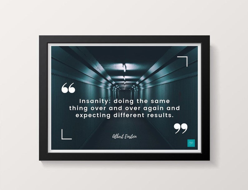 Insanity Quote Poster Inspirational Quote Wall Decor - Etsy