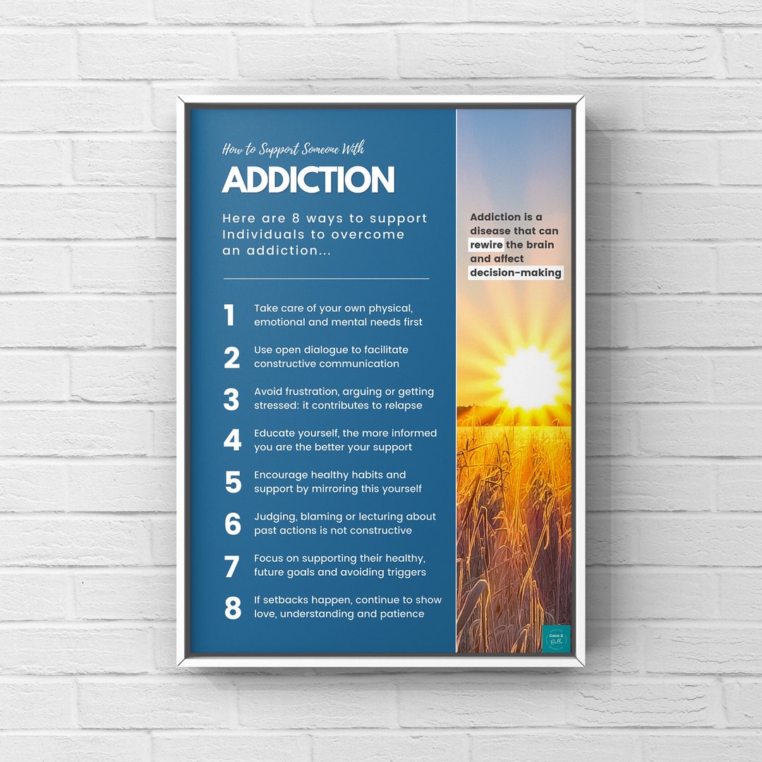 How to Support Someone With Addiction Poster Mental Health Strategies ...