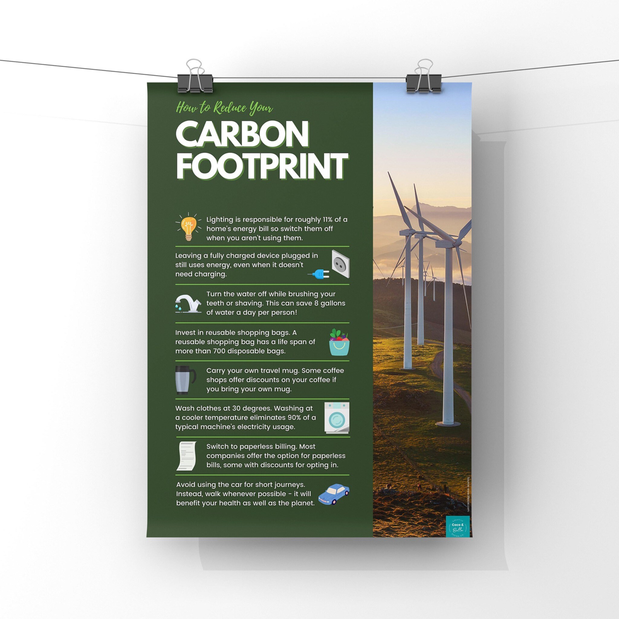How to Reduce Your Carbon Footprint Poster Sustainability - Etsy
