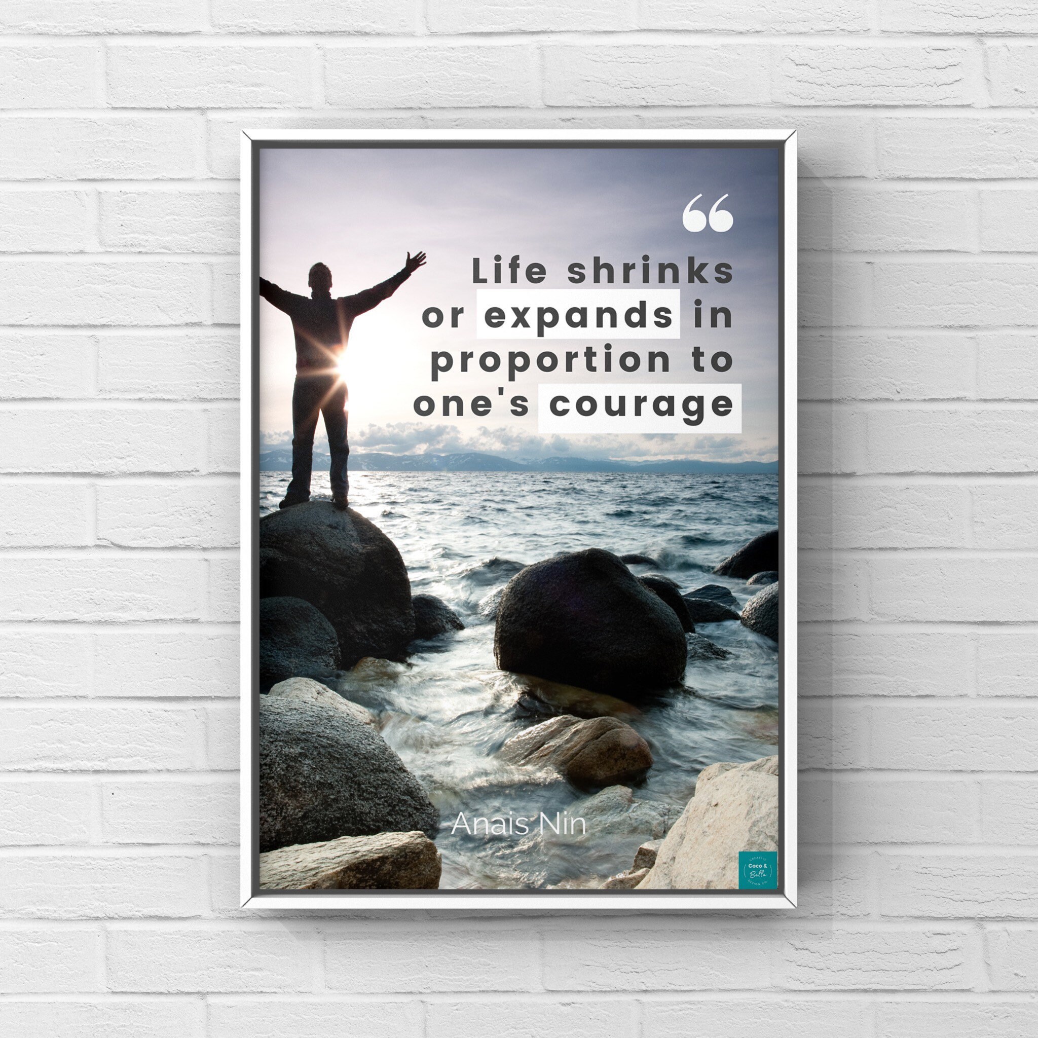 Courage Quote Poster | Inspirational Quote | Psychology | Wall Decor ...