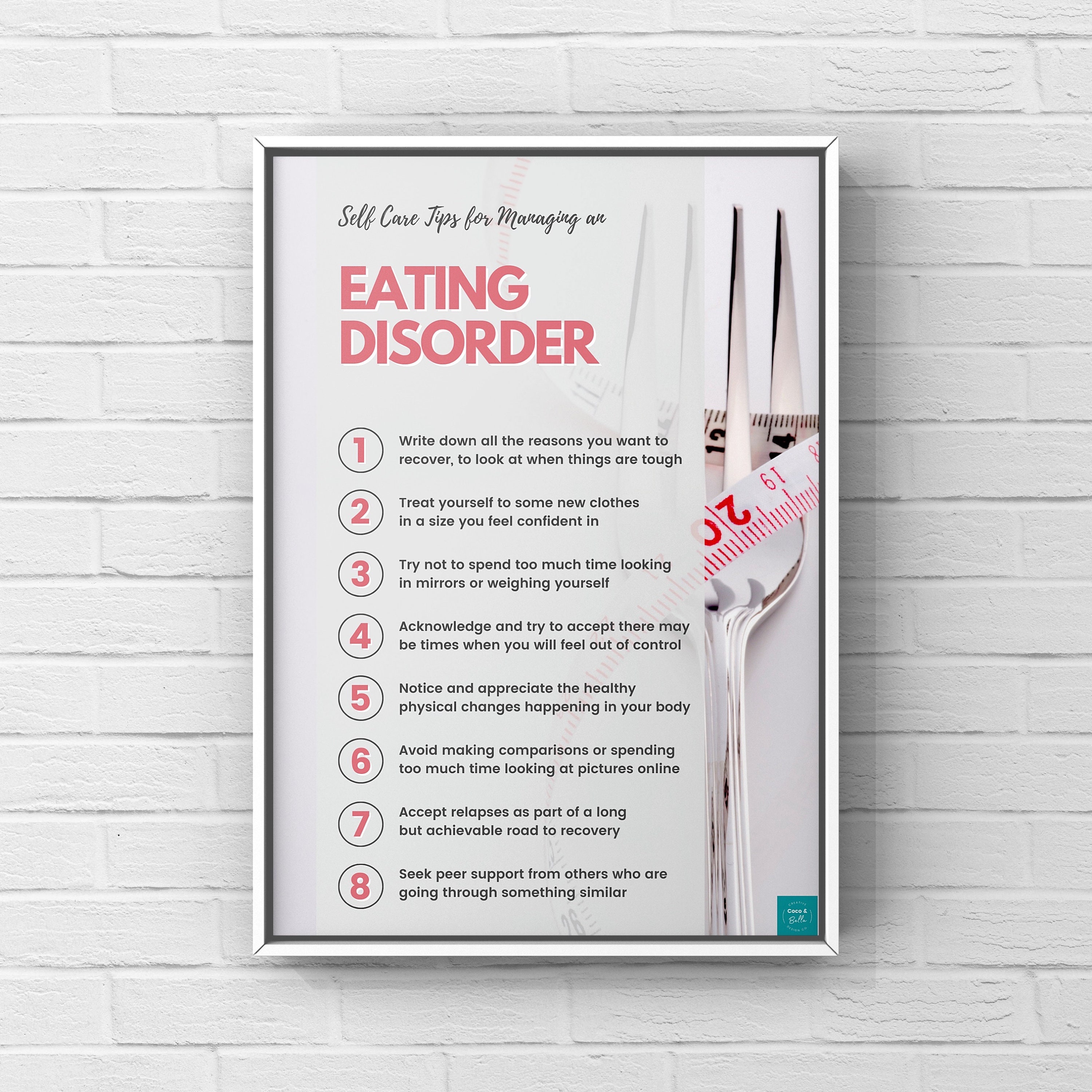 Self Care Tips for Managing an Eating Disorder Poster | Mental Health ...