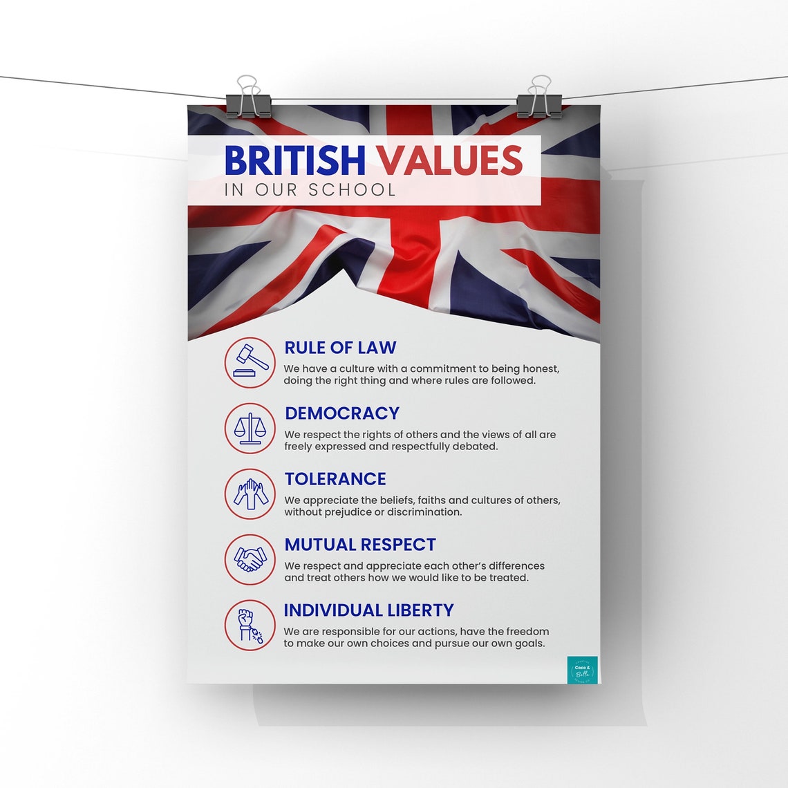 British Values in Our School Poster | Education Poster | Classroom Wall Decor | A2, A3, A4 Wall ...