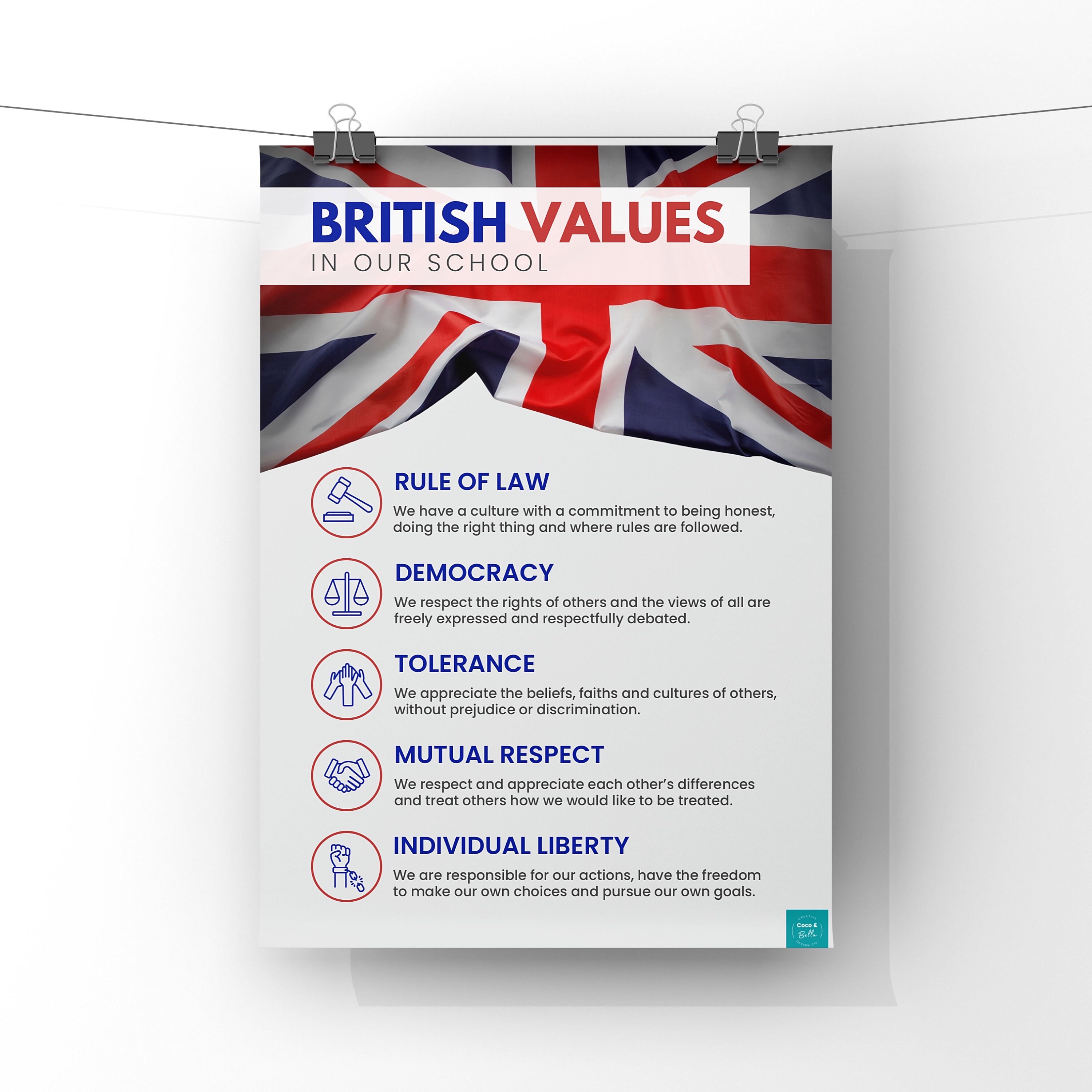 British Values in Our School Poster | Education Poster | Classroom Wall ...