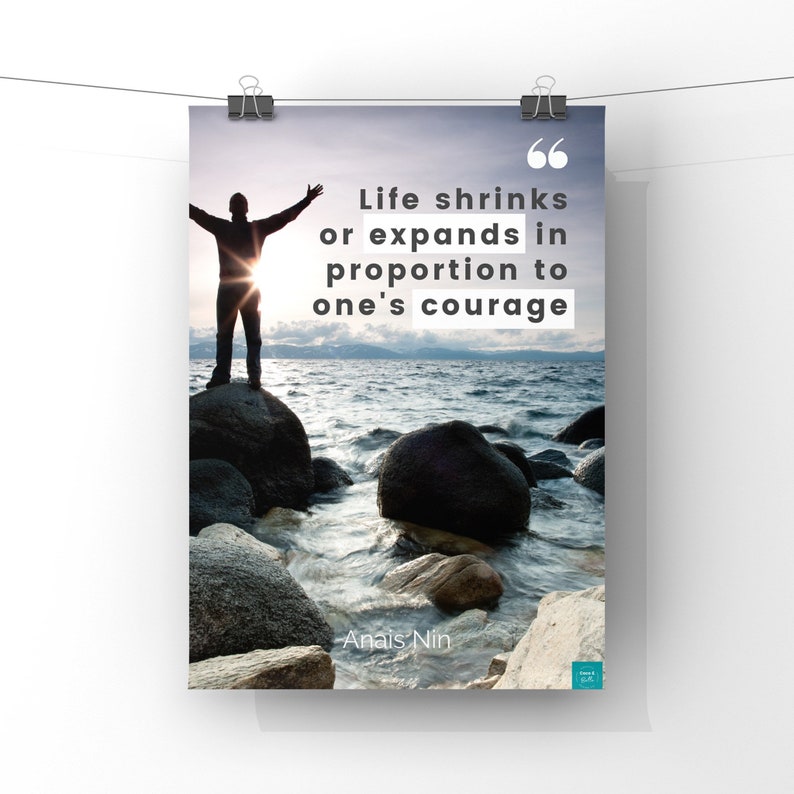 Courage Quote Poster | Inspirational Quote | Psychology | Wall Decor ...