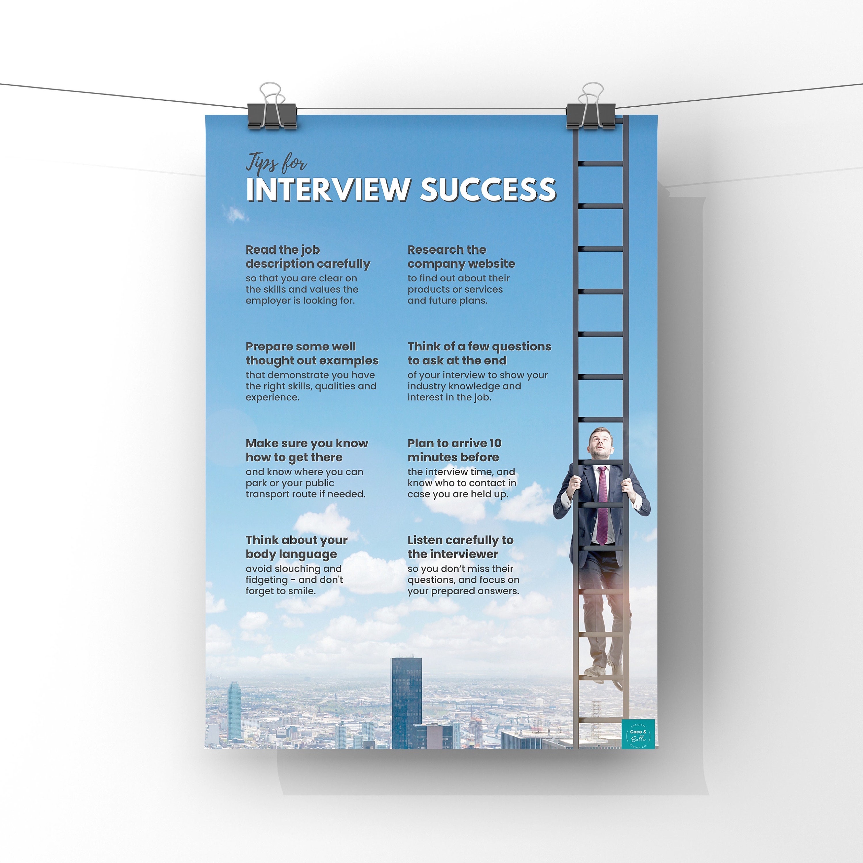 Tips for Interview Success Poster | Education | Job Interview Skills ...