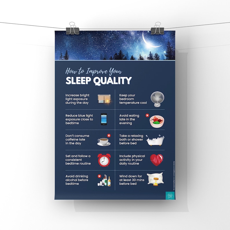 How to Improve Your Sleep Quality Poster | Health and Wellbeing | Self ...