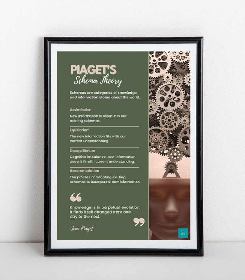 Piaget's Schema Theory Poster Developmental Psychology | Etsy