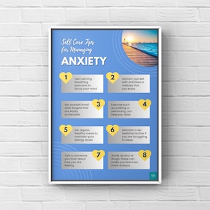 Self Care Tips for Managing Anxiety Poster | Mental Health Awareness ...