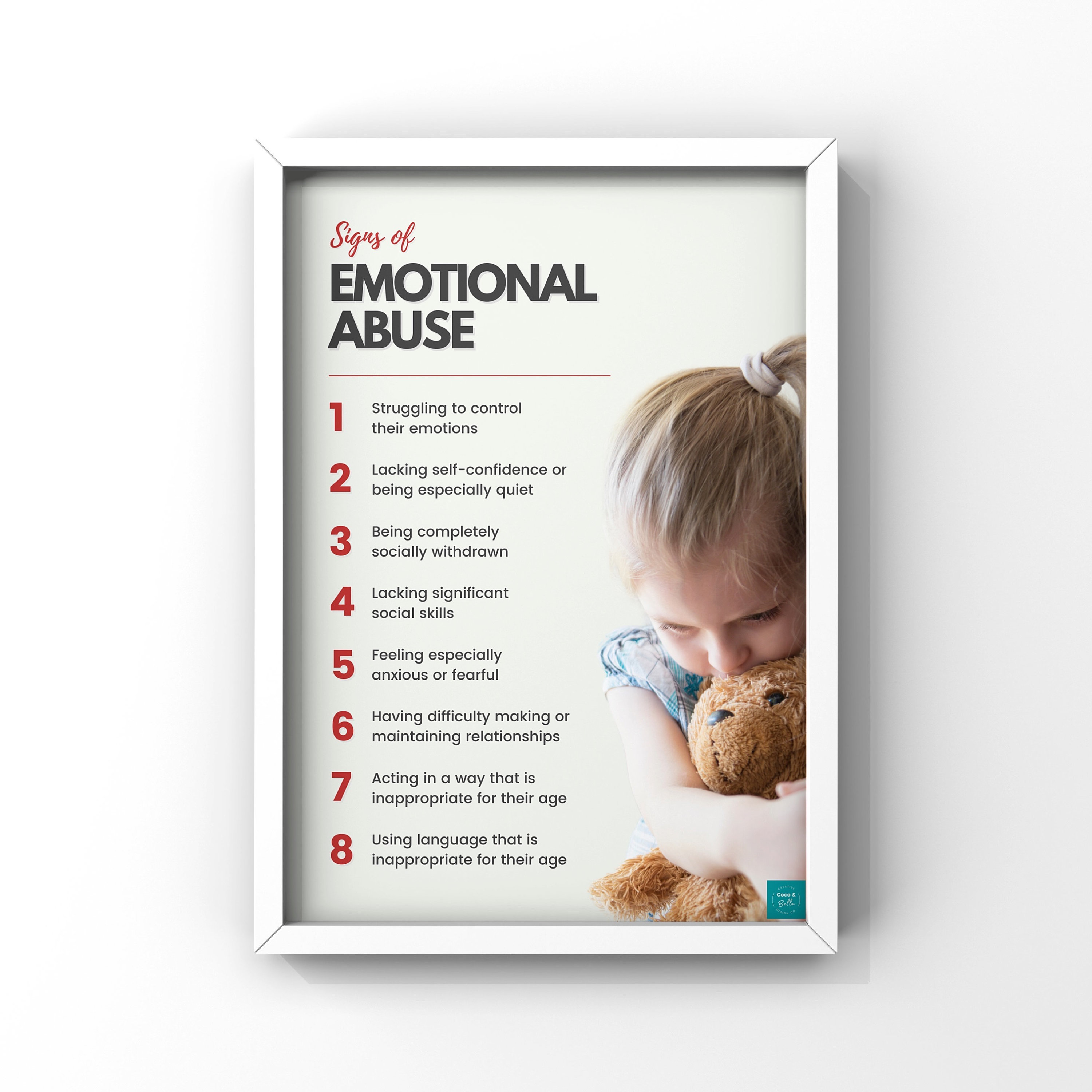 Signs of Emotional Abuse Poster Education Safeguarding Child Protection ...