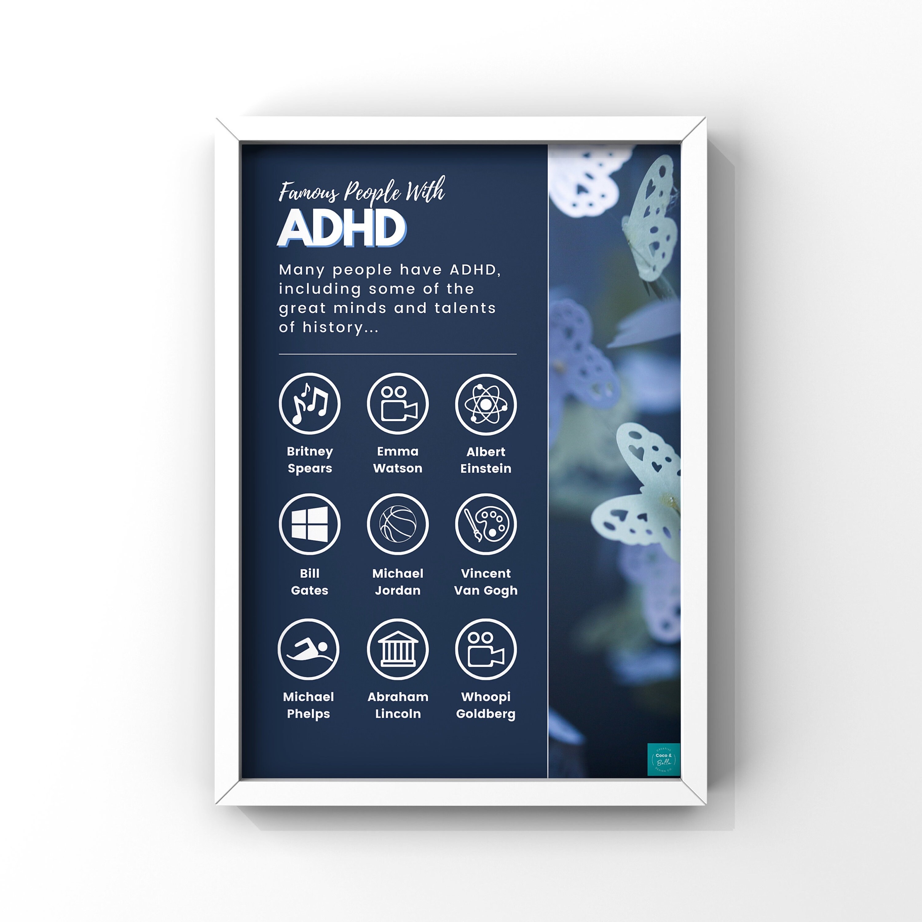 Famous People With ADHD Poster ADD SEND Inclusion Diversity Awareness ...
