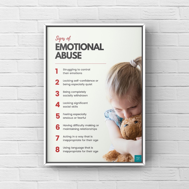 Signs of Emotional Abuse Poster Education Safeguarding Child Protection ...