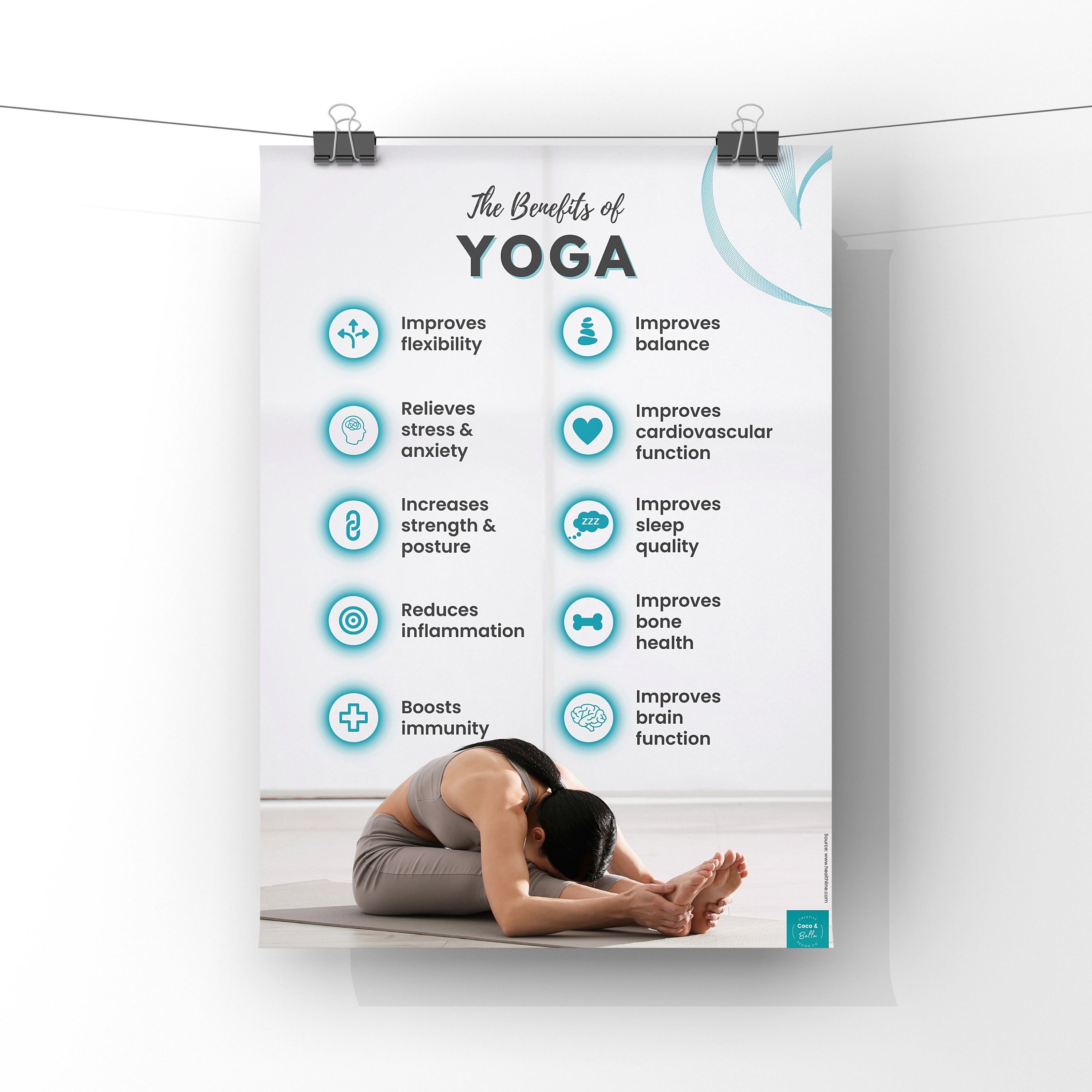 Benefits of Yoga Poster | Health and Wellbeing | Fitness | Meditation ...