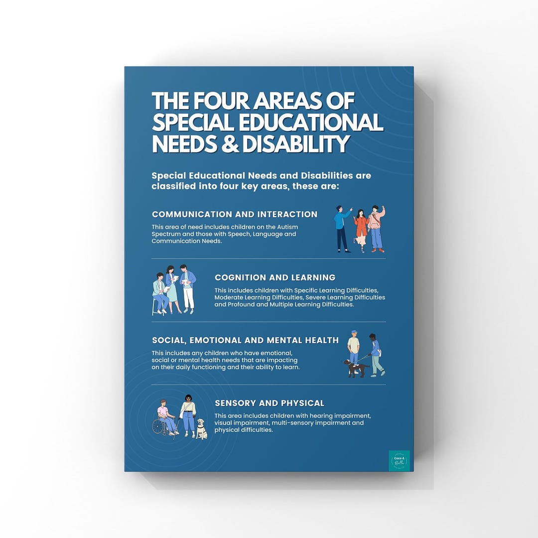 Four Areas of SEND Poster | Special Educational Needs & Disabilities | Classroom Display | Wall ...