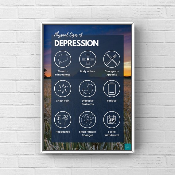 Physical Signs of Depression Poster Mental Health Awareness - Etsy