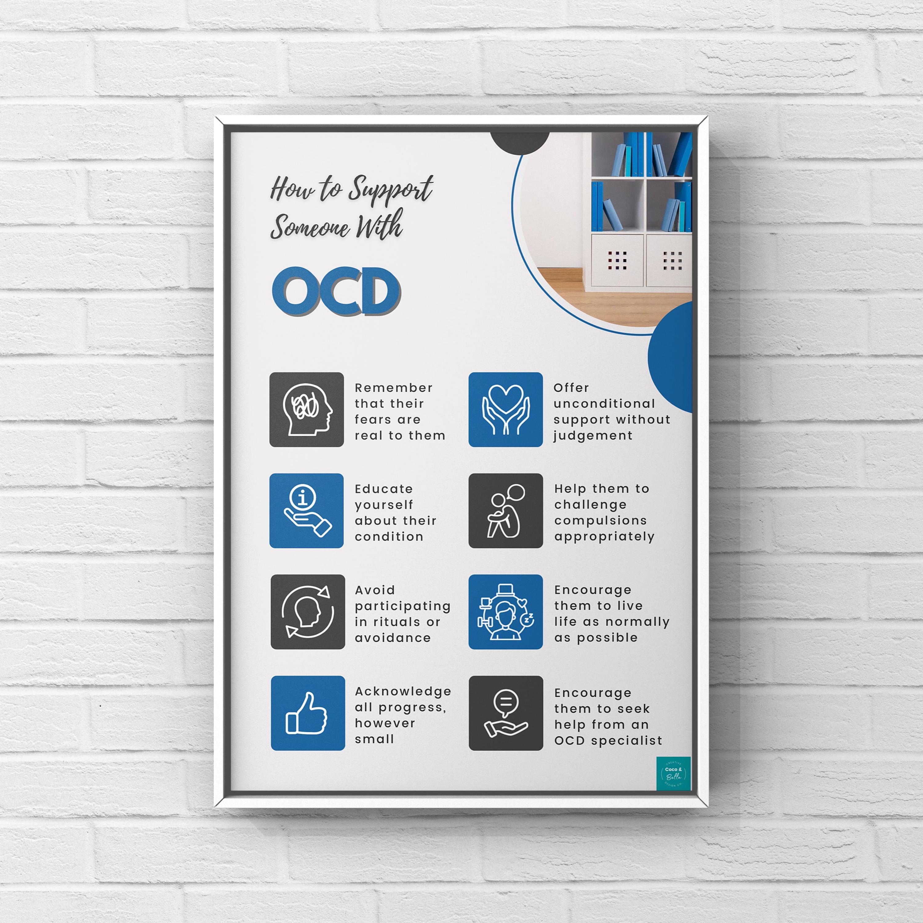 How to Support Someone With OCD Poster | Mental Health Awareness ...
