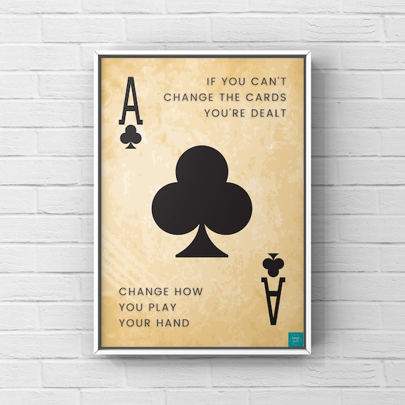 Motivational Quote Poster Play Your Hand Psychology | Etsy