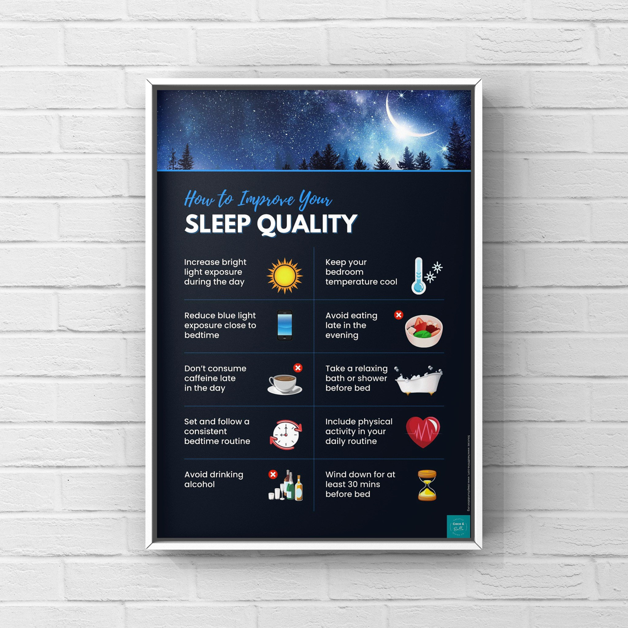 How to Improve Your Sleep Quality Poster Health and - Etsy UK